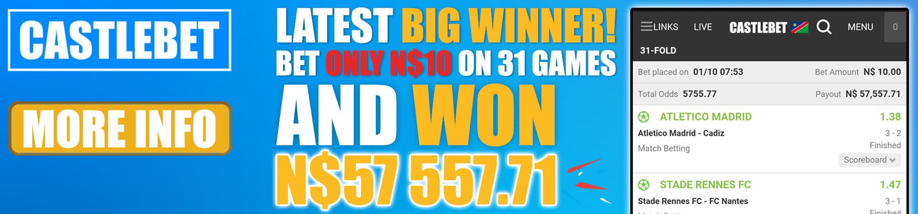 CASTLEBET | Sports Betting Namibia | Football BET online